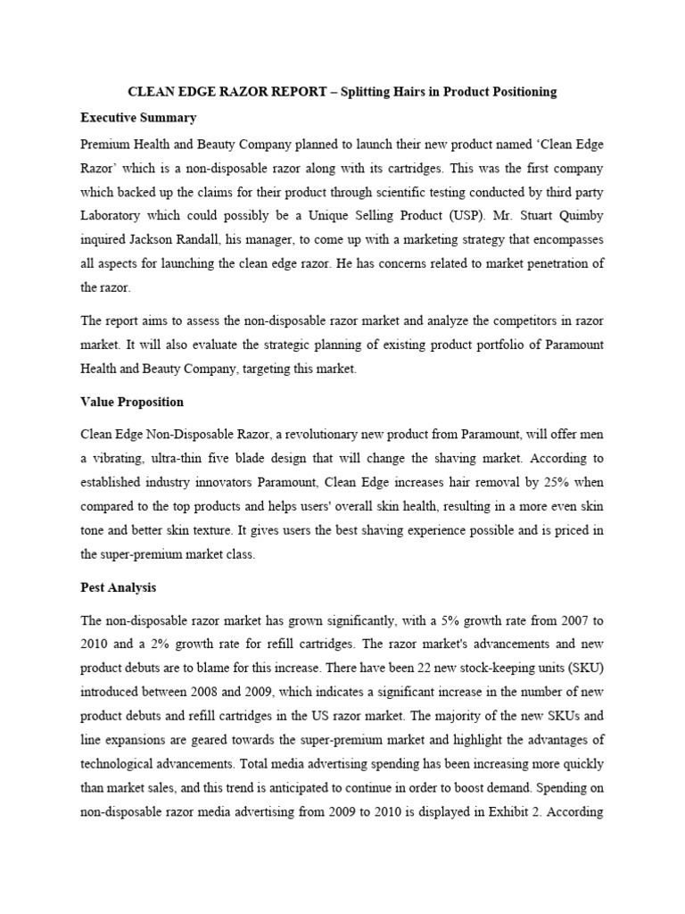 Clean Edge Razor Report | PDF | Shaving | Razor