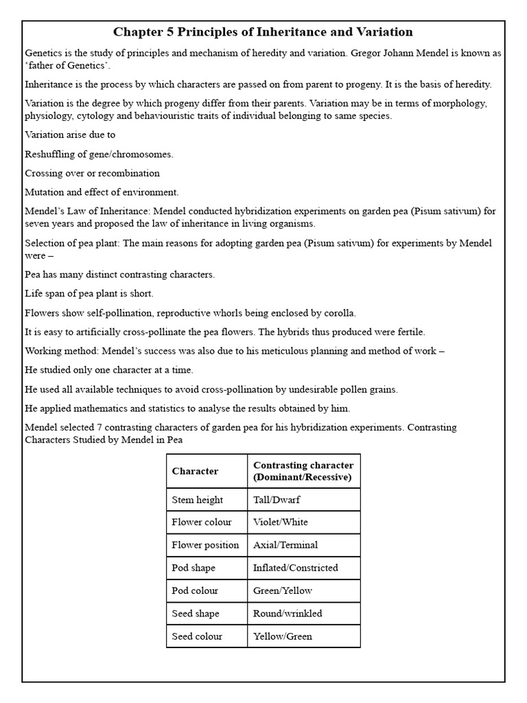 Mendel's Laws of Inheritance Explained | PDF | Dominance (Genetics ...