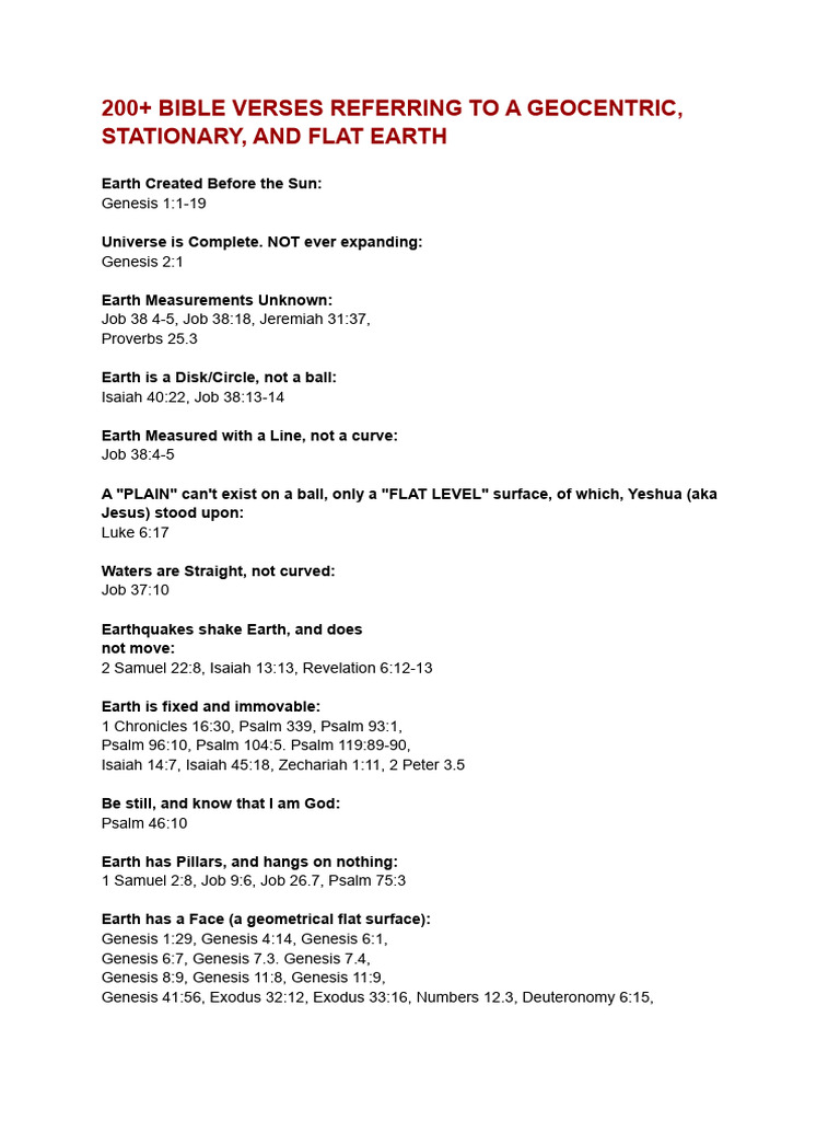 200 Bible Verses on Flat Earth Beliefs | PDF | Book Of Isaiah | Book Of Job