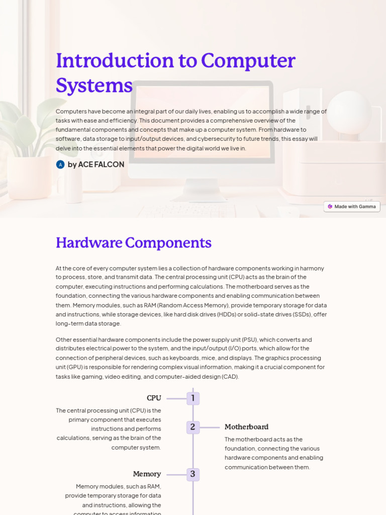 Introduction To Computer Systems | PDF | Computer Data Storage | Computer Network