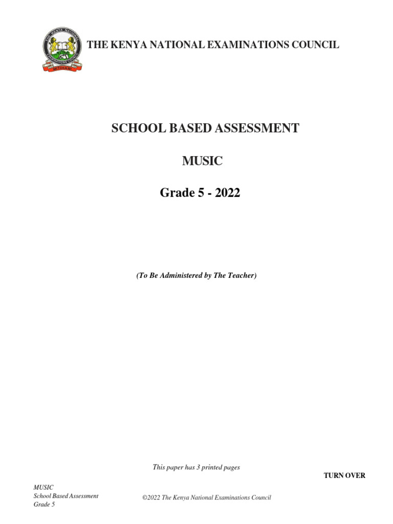 Grade 5 Sba Music | Download Free PDF | Learning | Teachers