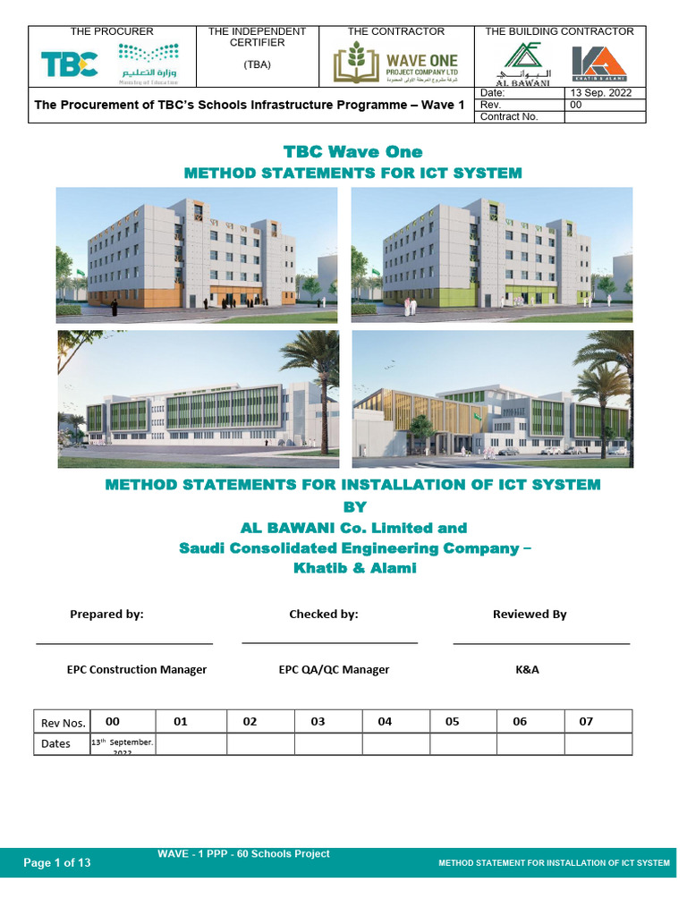 21-WAVE ONE - Method Statement For ICT System - Rev 00 | PDF | Personal ...