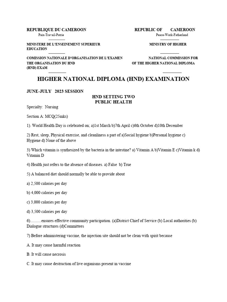 Public Health Setting 2 | PDF | Public Health | Medical Diagnosis