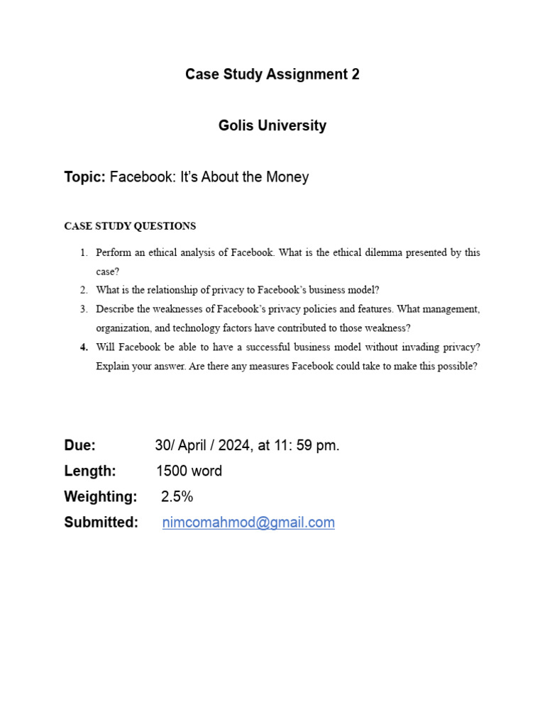 Case Study Assignment 2 Students | PDF