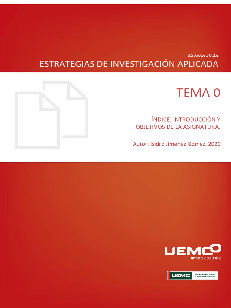 TEMA 0 EIA Índice, Introducción y Objetivos de La Asignatura | PDF | Software | Investigación de ...