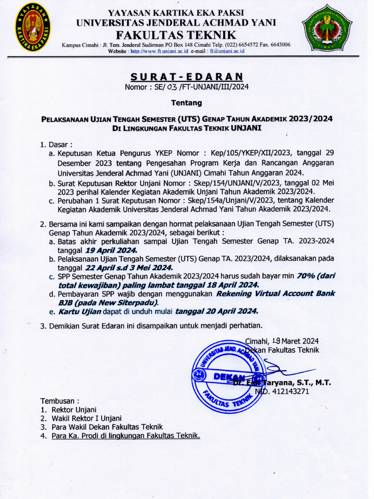 Surat-Edaran-UTS Genap 23-24 | PDF