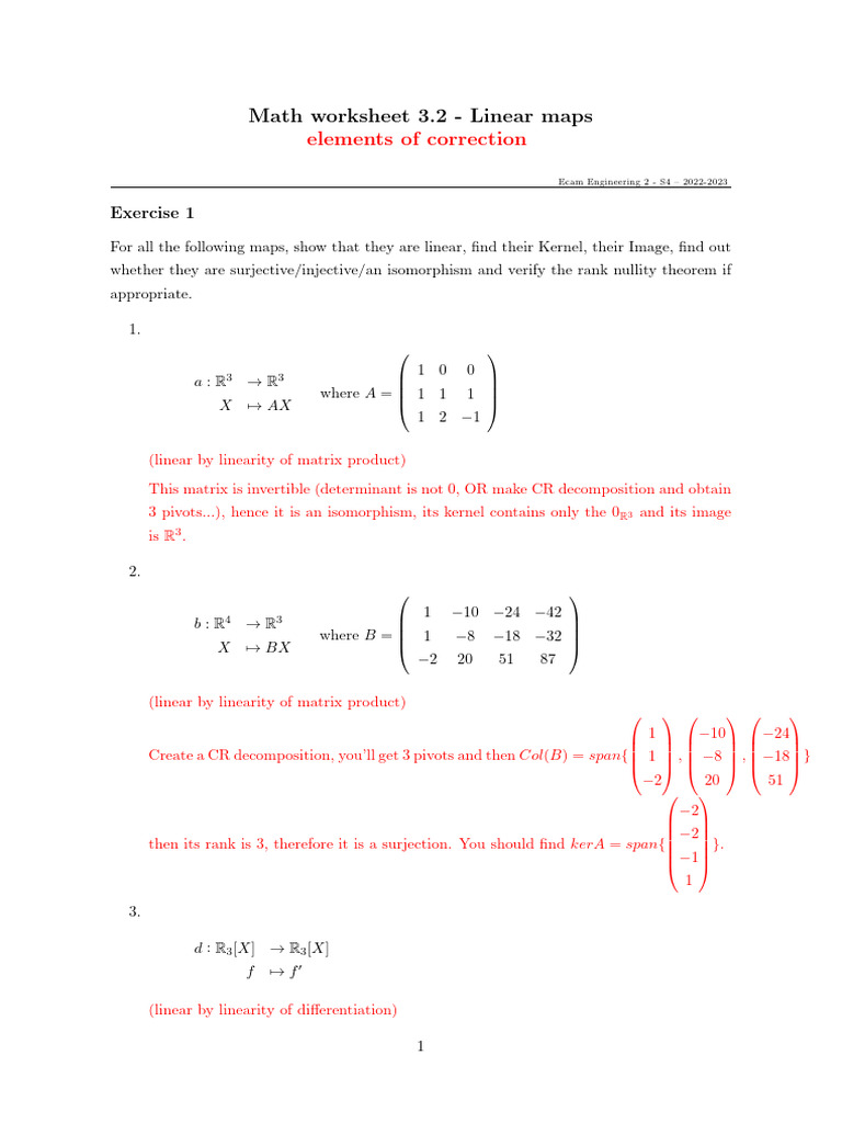 WS3 2 Corr | Download Free PDF | Eigenvalues And Eigenvectors | Linear Map