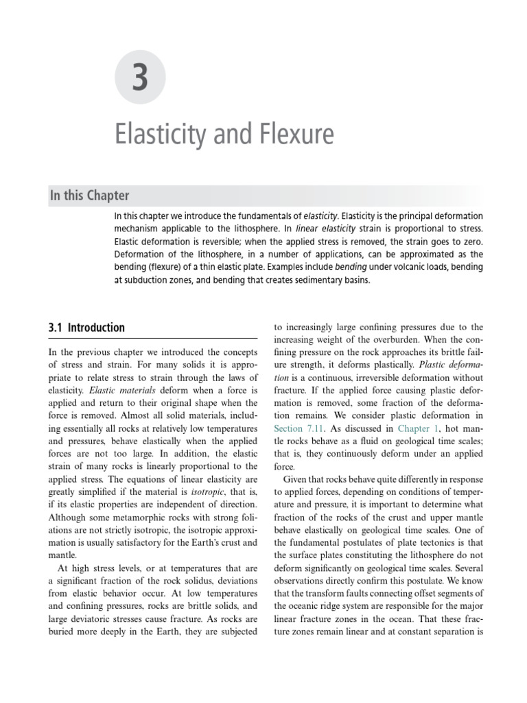 Elasticity and Flexure in Geology | PDF | Deformation (Engineering ...
