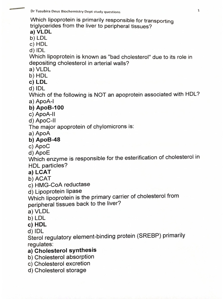 Lipoprotein Qns | PDF