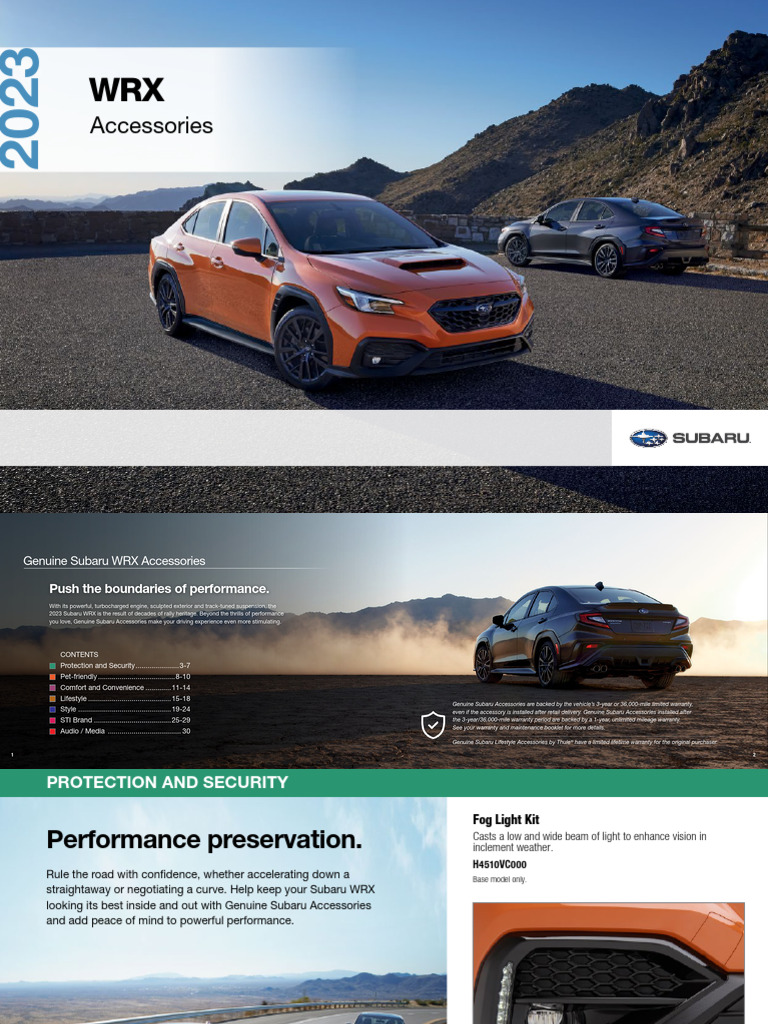 MY23 WRX Accessories Brochure | PDF | Automotive Industry | Motor Vehicle