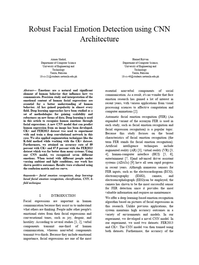 Paper.18-CS-21 (Aiman Shahid), 18-CS-40 (Hamad Rizwan) | PDF | Deep Learning | Artificial Neural ...