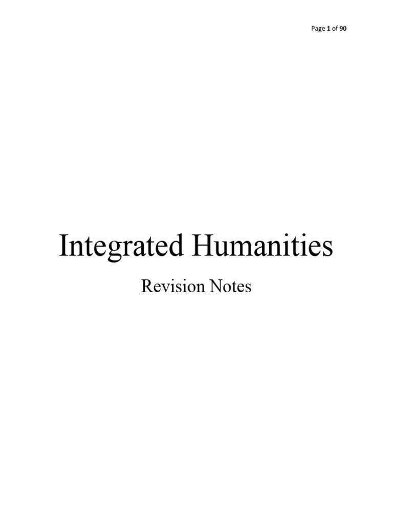 Integrated Humanities: Revision Notes | PDF | Pandemic | Debt