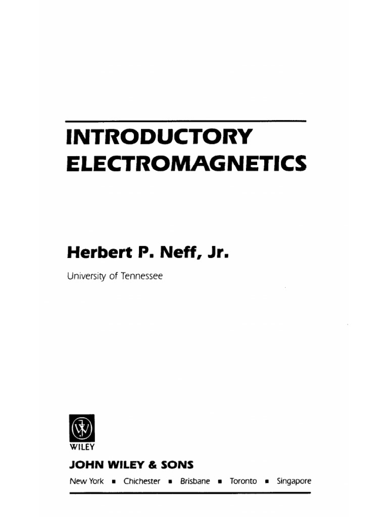 Introduction To Electromagnetics (John Wiley & Sons) | PDF