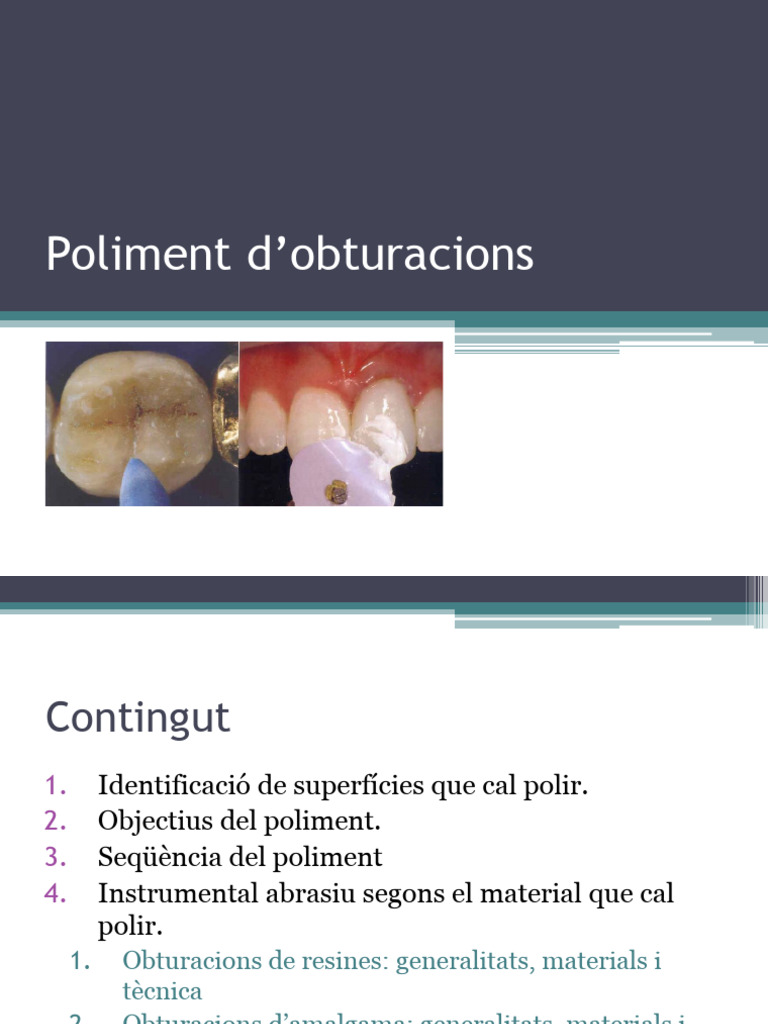 Poliment Dâ Obturacions | PDF