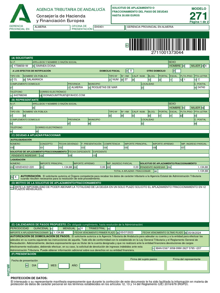 Modelo 271 | PDF | Administración Pública