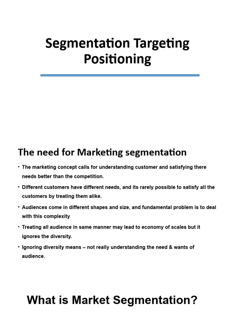 6 - Segmentatin Targeting & Positioning | PDF | Market Segmentation | Marketing