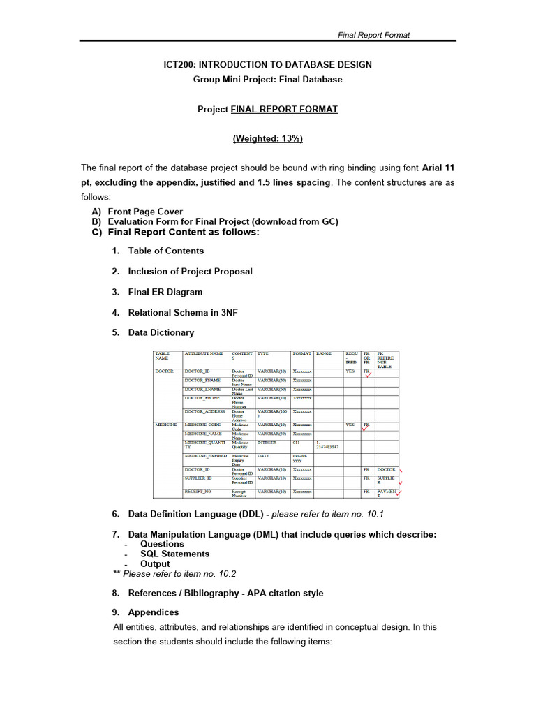 Final Report Format | PDF | Sql | Data Management