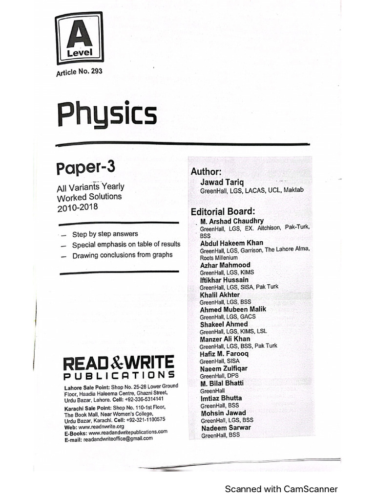 Physics p3 Solved Read and Write Papers | PDF