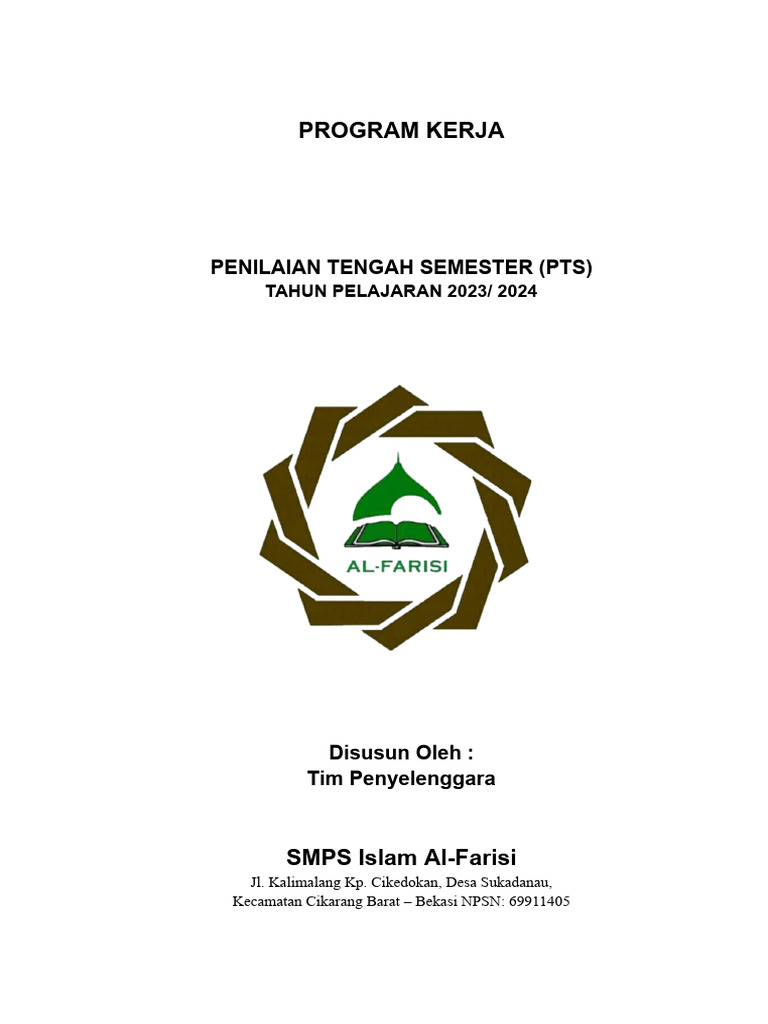 PROGRAM KERJA PTS Genap | PDF