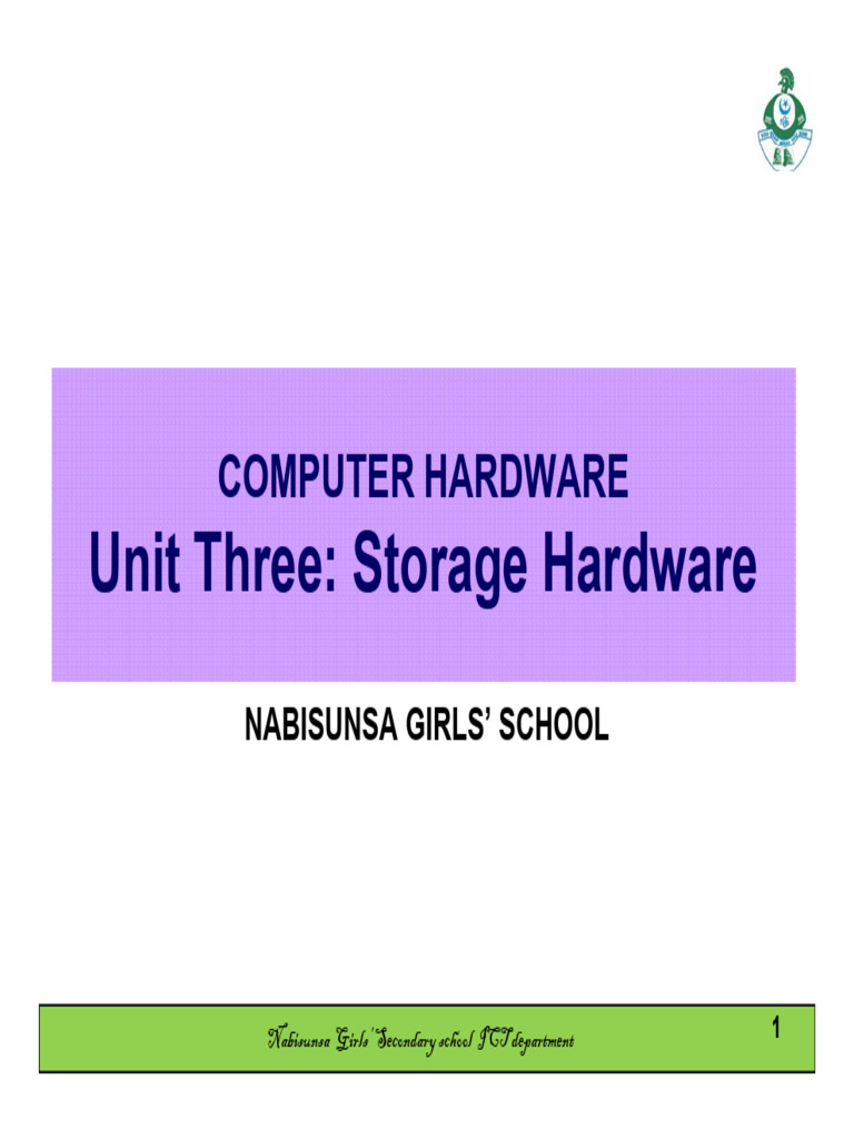 Unit 3 - Storage Hardware | PDF | Computer Data Storage | Hard Disk Drive