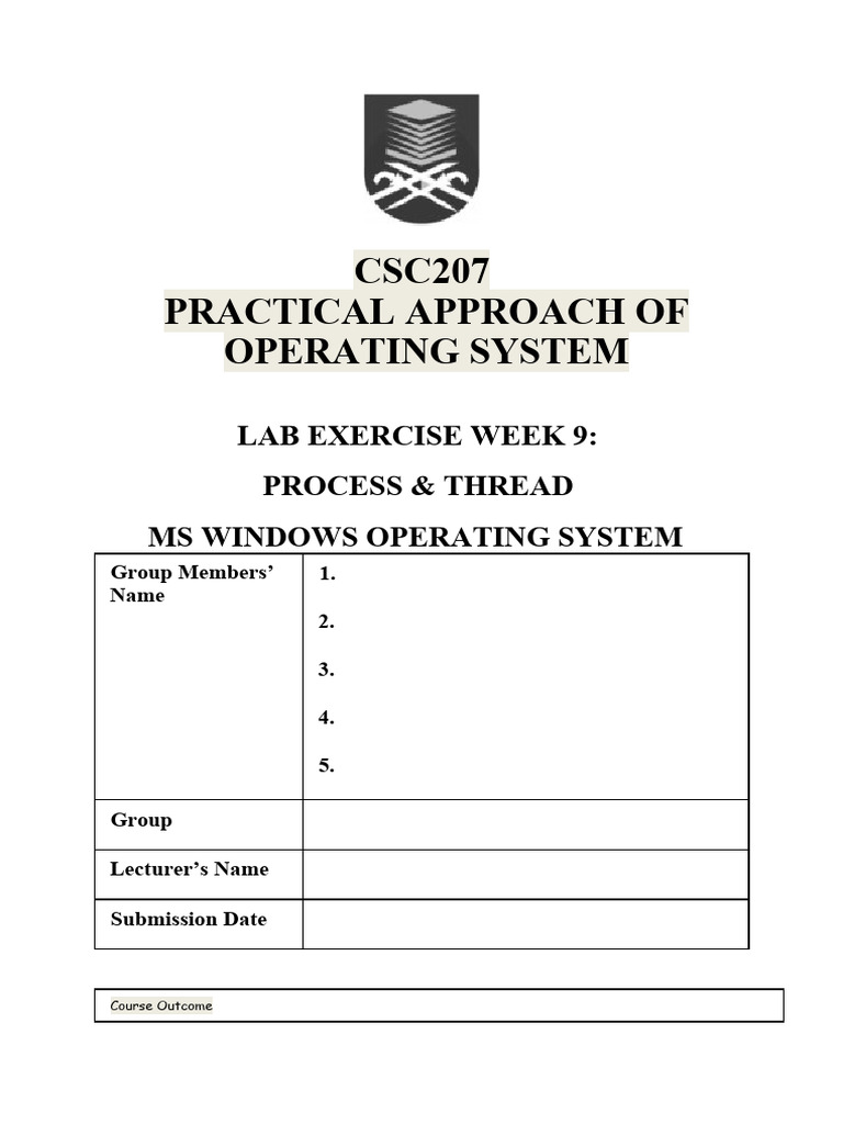 Exercise Week 9 | Download Free PDF | Operating System | Process (Computing)