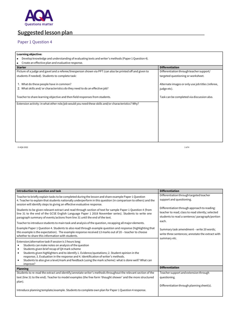 P1 Q4 Suggested Lesson Plan v1.0 | PDF | Teachers | Behavior Modification