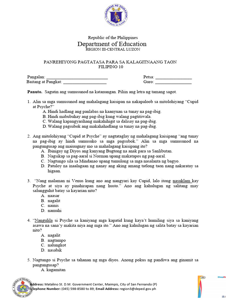 Filipino 10 Mya | PDF