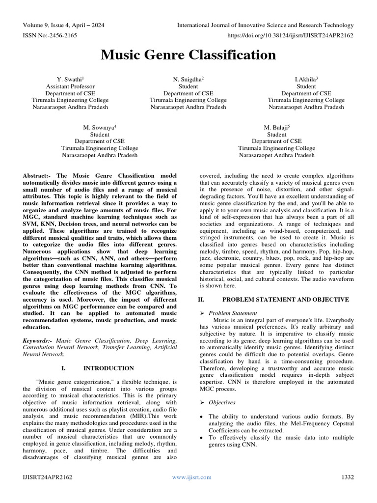 Music Genre Classification | PDF | Artificial Neural Network | Deep ...