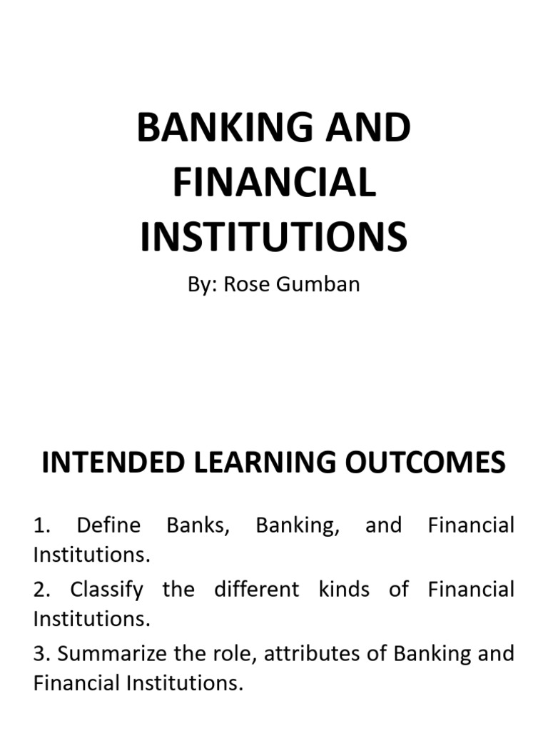 Banking PPT Week 1 | PDF | Non Bank Financial Institution | Banks