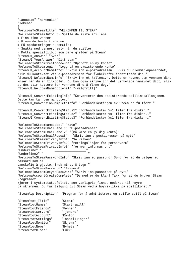 Steamui Norwegian | PDF
