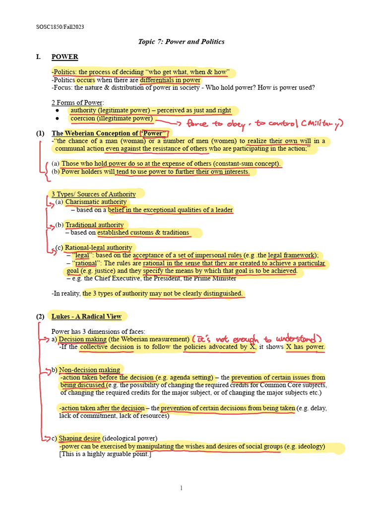 Lecture Note 7 | PDF | State (Polity) | Power (Social And Political)