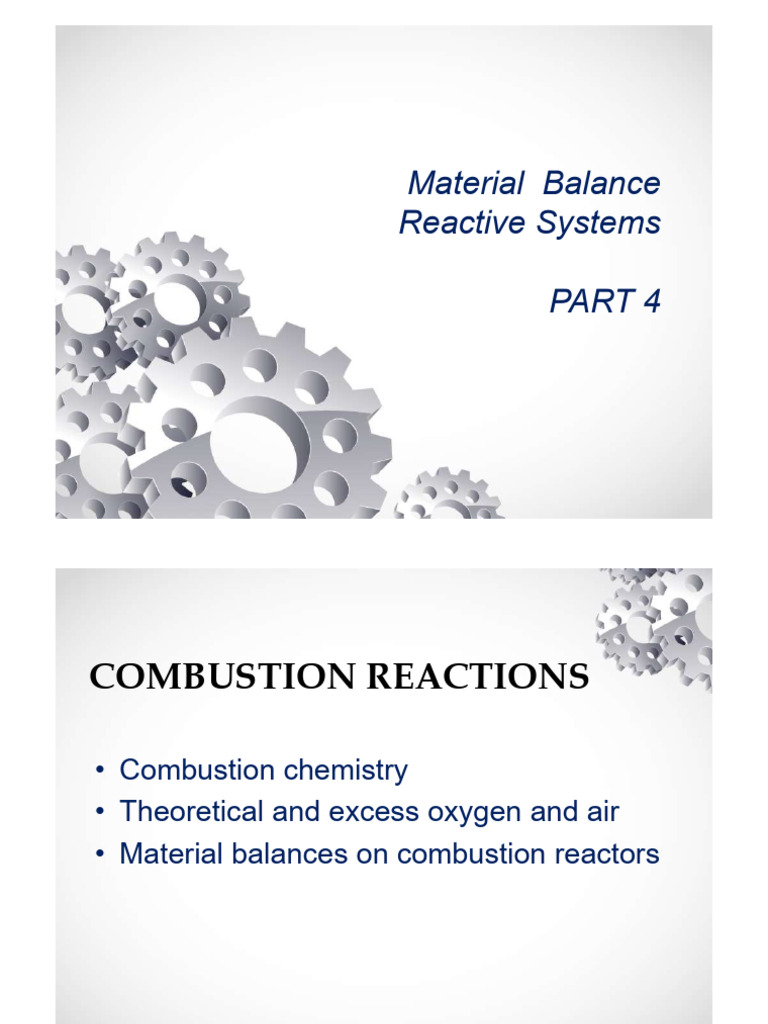 Material Balance Reactive Systems - Part 4 | PDF | Combustion | Carbon Dioxide