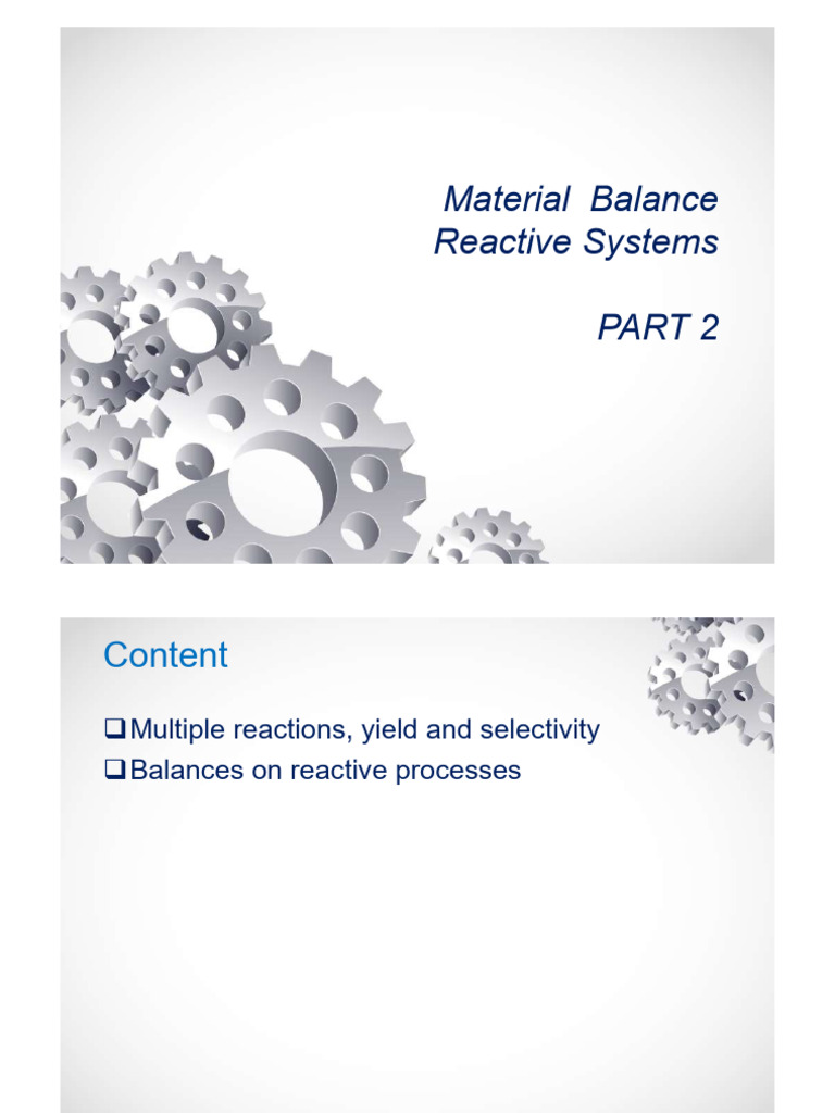 Material Balance Reactive Systems - Part 2 | PDF | Combustion | Mole (Unit)
