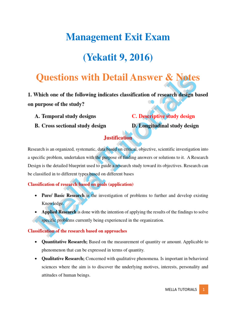 Management Exit Exam Questions 2016 | PDF | Marketing | Strategic ...