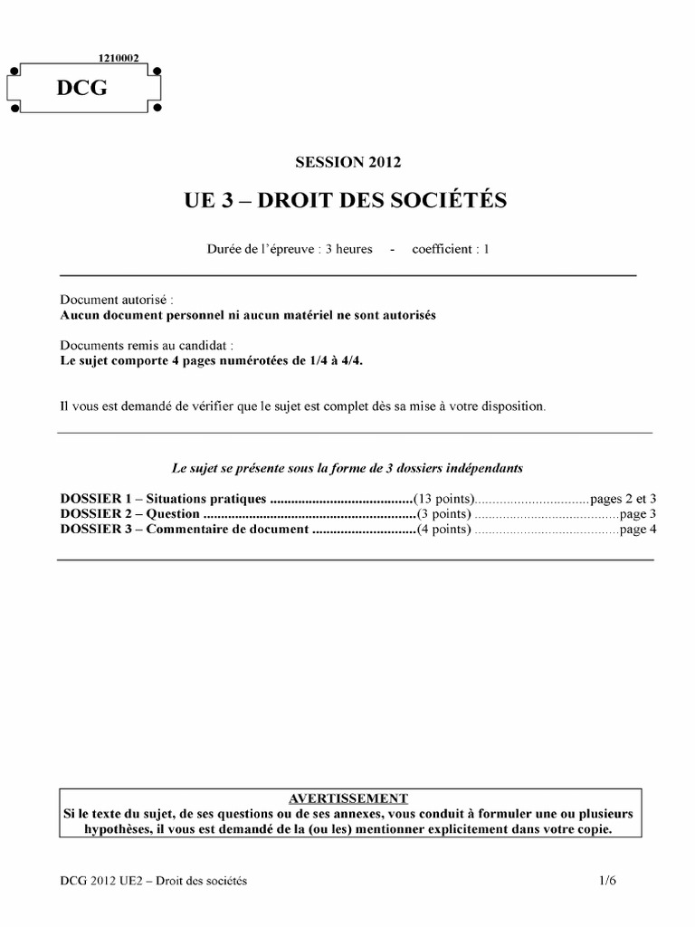 UE2 - Sujet 2012 | PDF