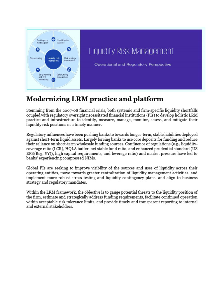 Modernizing LRM Practice and Platform | PDF | Market Liquidity ...