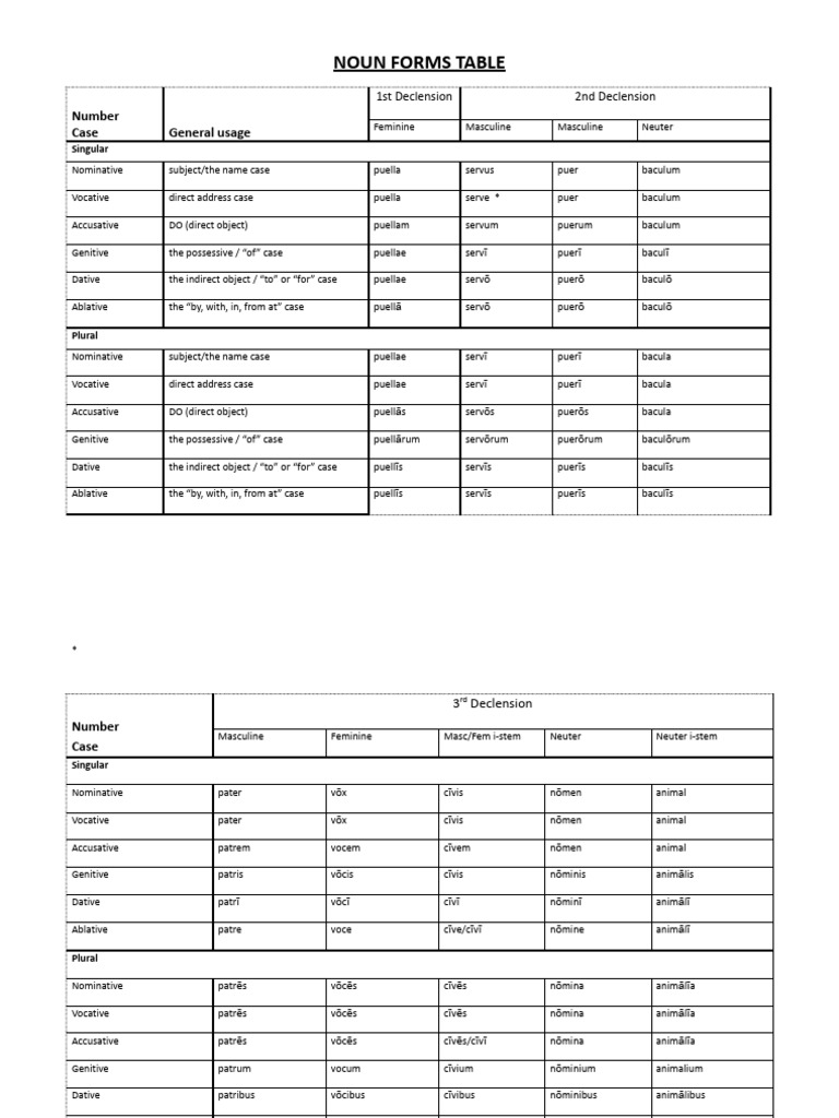 Latin Noun Forms | PDF | Grammatical Gender | Linguistic Typology
