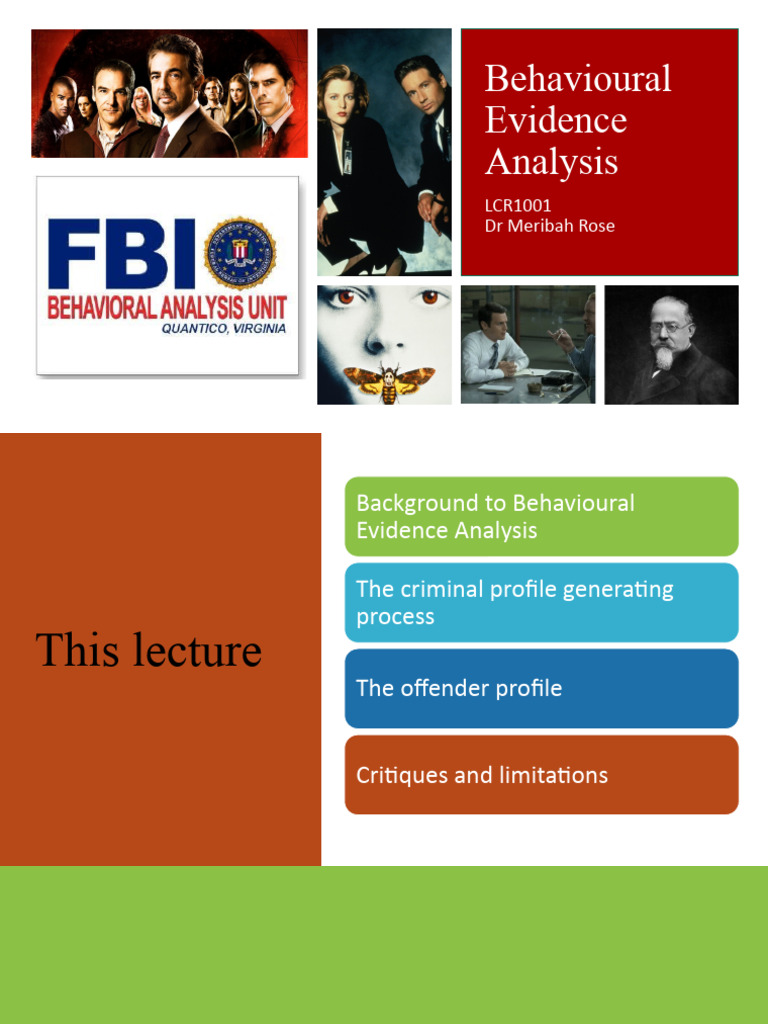 Behavioral Evidence Analysis Overview | PDF | Offender Profiling ...