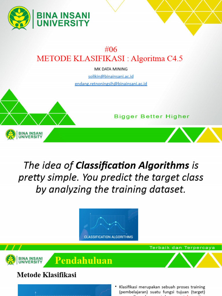06 DM METODE+KLASIFIKASI Algorima+C45 | PDF