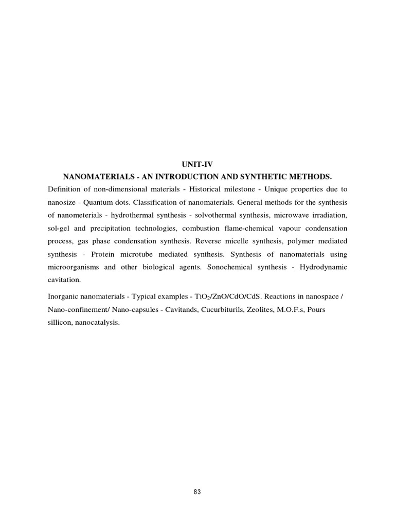 Unit 4 Nanomaterials Inorg | PDF | Nanoparticle | Nanomaterials