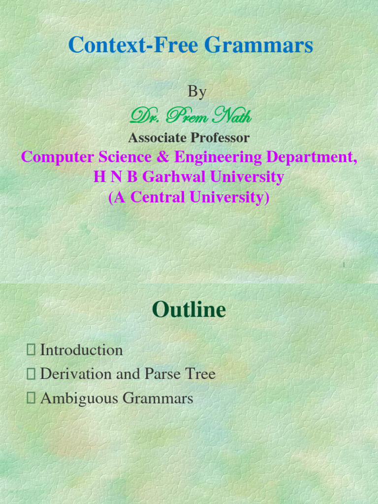 Context Free Grammars | PDF | Linguistics | Syntax Context Free Grammars | PDF | Linguistics | Syntax