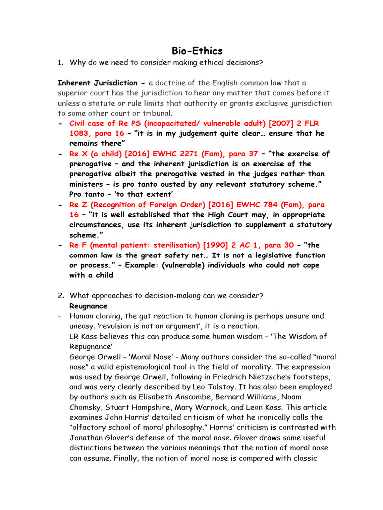 Bio-Ethics Lecture Notes | PDF | Utilitarianism | Bioethics