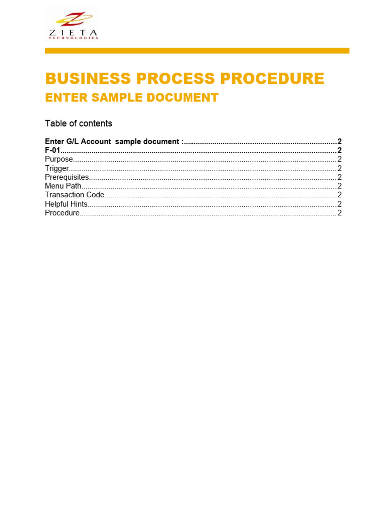 Creating G/L Account Sample Document in SAP | PDF | Debits And Credits ...