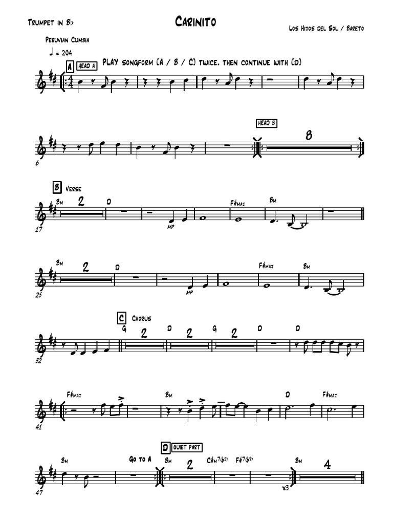 Los Hijos Del Sol - Cariñito - Trumpet in BB | PDF