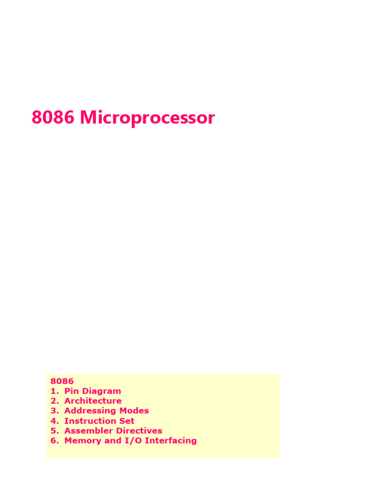 Unit-4-Architecture of 8086 PPT2 | PDF | Central Processing Unit | Assembly Language