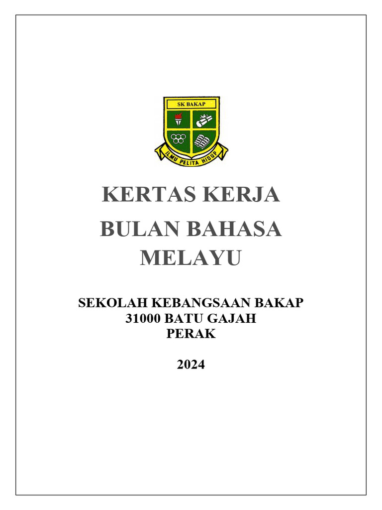 Kertas Kerja Bulan Bahasa Melayu 2024 | PDF