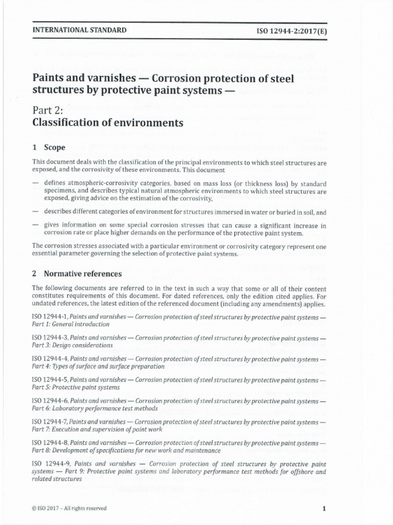 BS EN ISO 12944-2 Classification of Environments | PDF