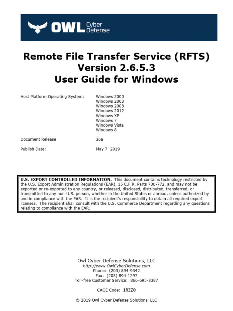 RFTS Win2653 36a | PDF | Ip Address | Port (Computer Networking)