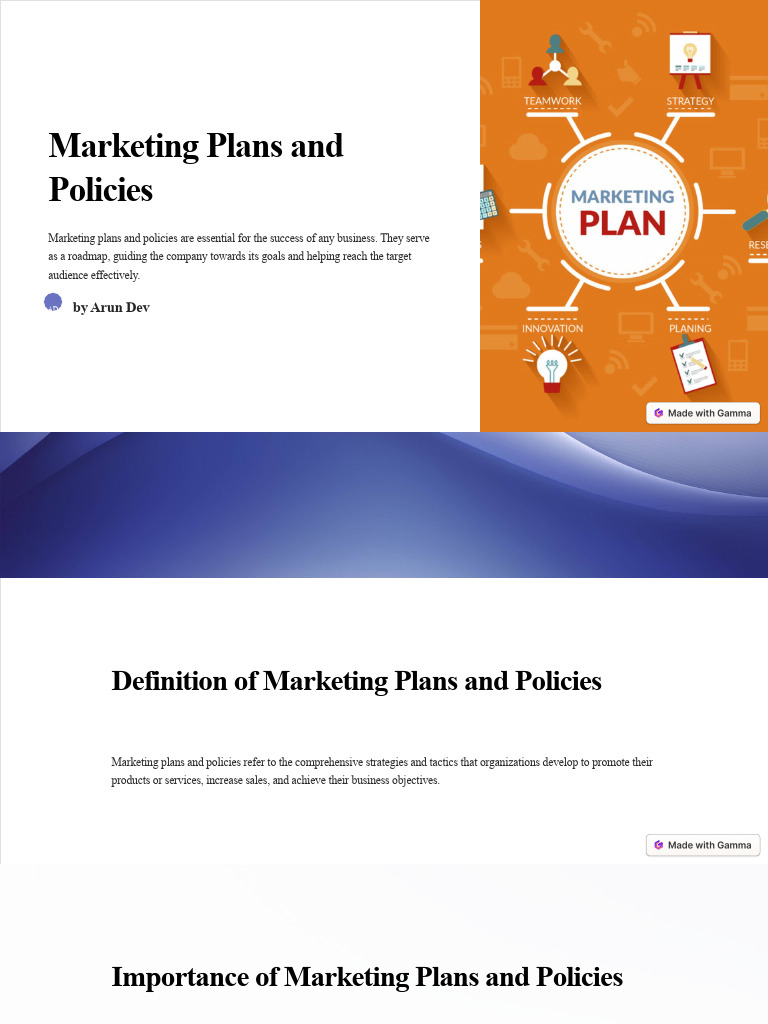Essential Marketing Plans Guide | PDF | Marketing | Target Audience