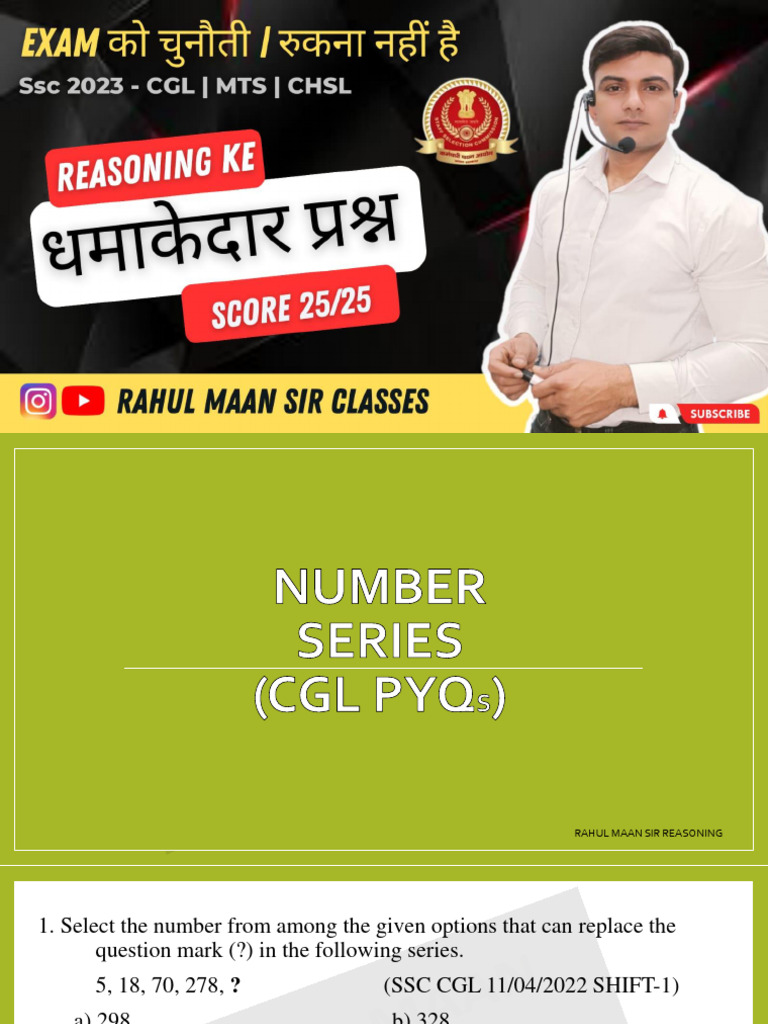 Number Series CGL Pyq Updated 2024 | PDF